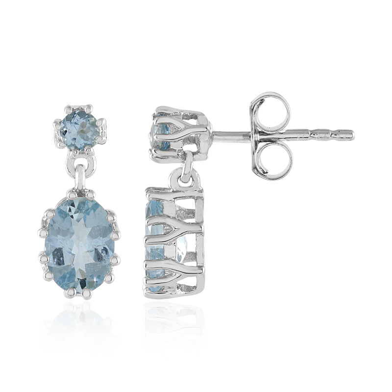 Silber Ohrringe Mit Aquamarin