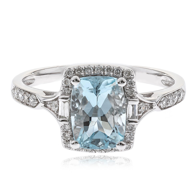 AAA-Brasilianischer Aquamarin-Goldring (CIRARI) -3103PK | Juwelo Schmuck