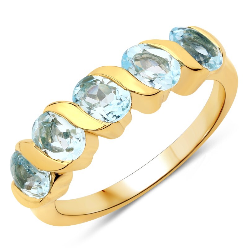 Himmelblauer Topas-Silberring-4257YF | Juwelo Schmuck