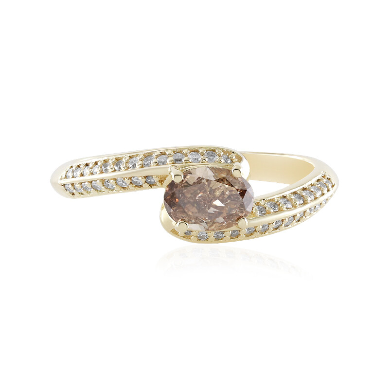 Champagner Diamant 14K Gold Ring, 0,819ct