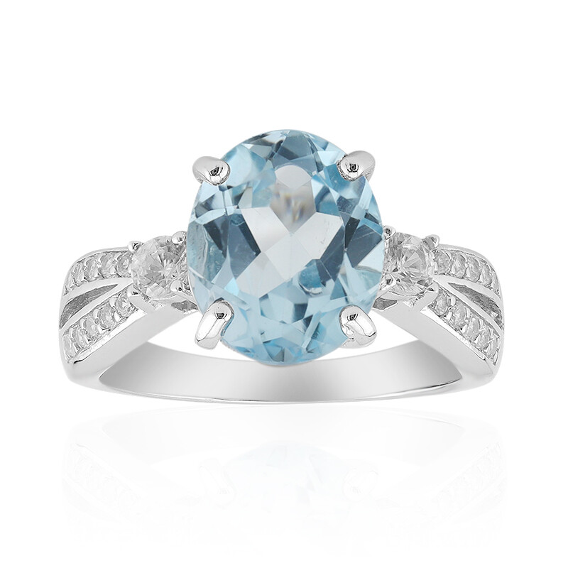 Himmelblauer Topas-Silberring-4217VO | Juwelo Schmuck