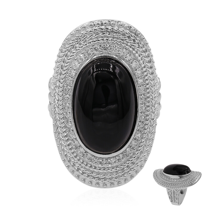 Schwarzer Onyx-Silberring-3524JE | Juwelo Schmuck