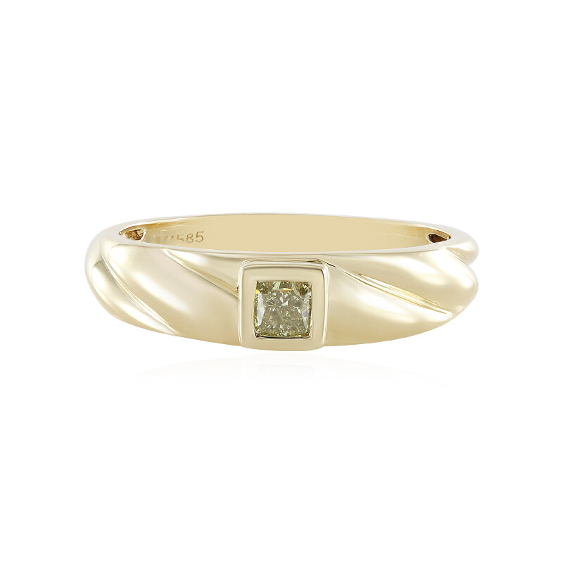 Diamantring mit Prinzessinnenschliff SI1, 14K Gold, 0,338ct