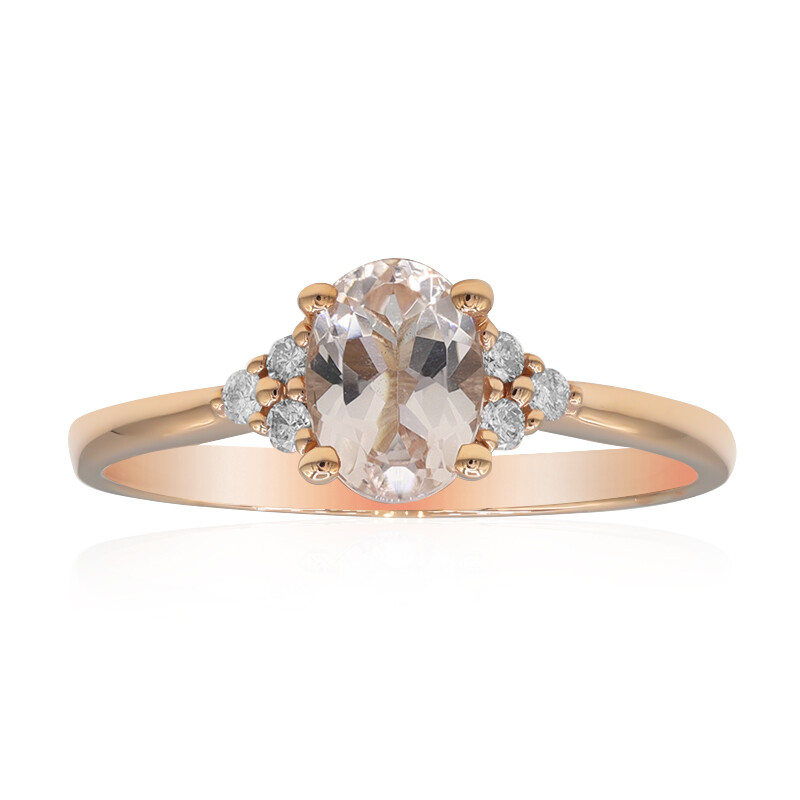 Schicker Mosambik Morganit 10K Rose Gold Ring 0 83ct