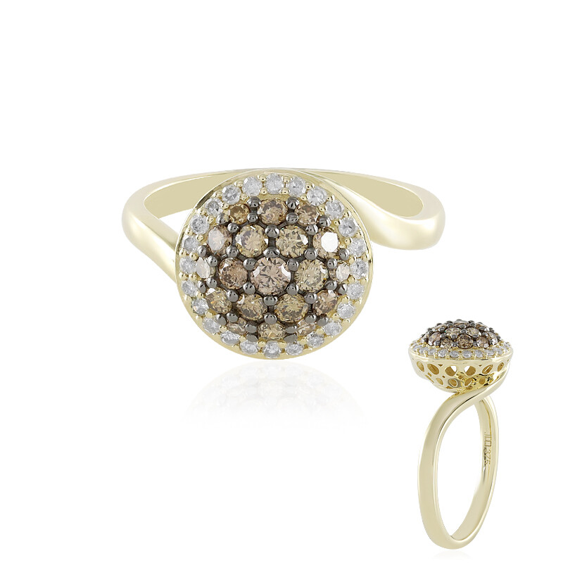 I2 Champagner-Diamant-Goldring (de Melo)-9914FD | Juwelo Schmuck