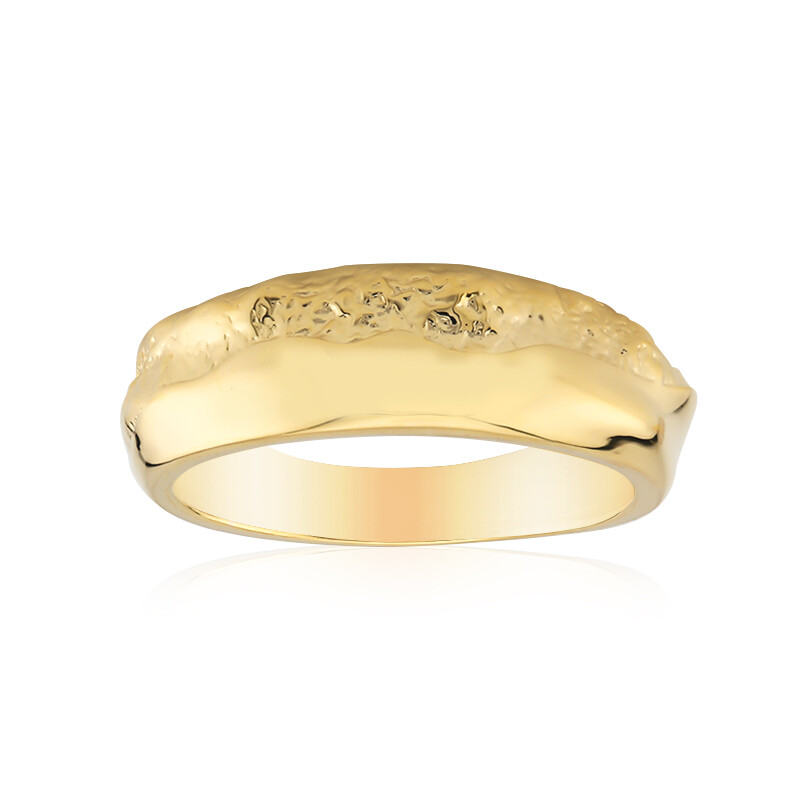 Ring aus vergoldetem Silber mit gehämmerter Textur, 2,9 g