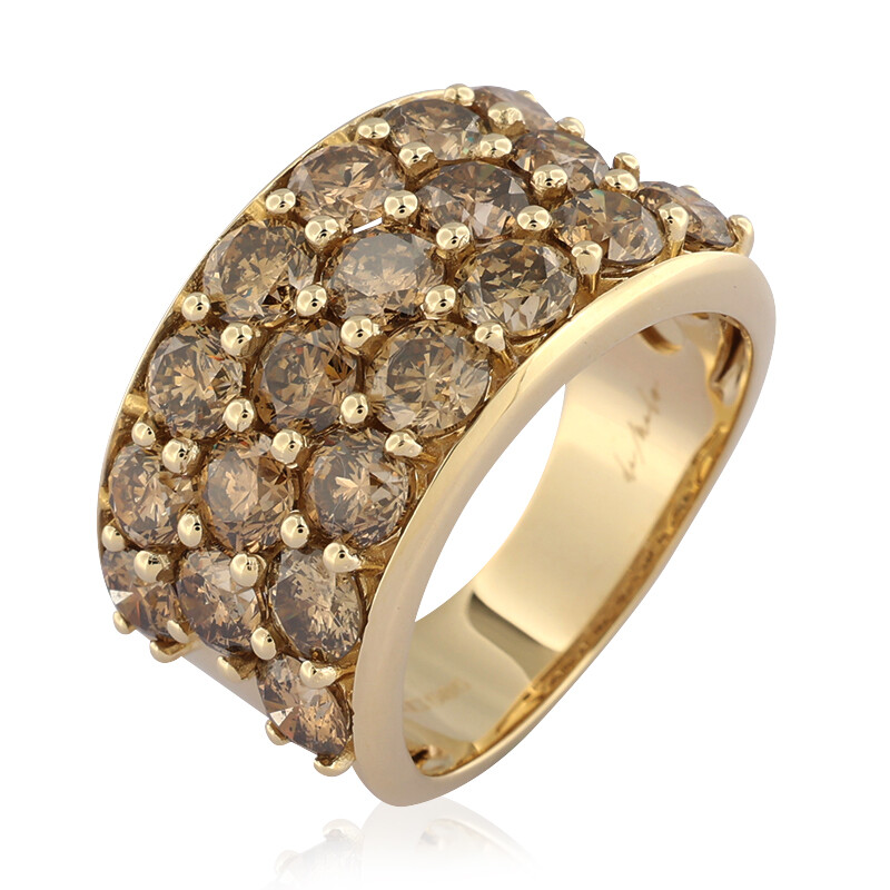 Champagner-Diamant 585 Gold Statement-Ring, 4,5ct