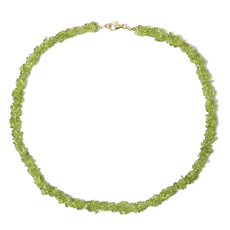 Chinesische Peridot Perle Vergoldetes Silber Collier, 132ct