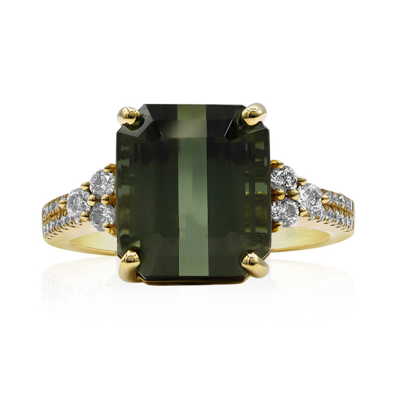 Neon Turmalin & Diamant 585 Gold Ring, 9,29ct DR Kongo