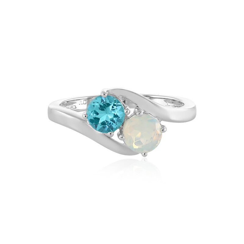 Welo Opal Blauer Apatit Silber Ring 1 285ct aus Athiopien Brasilien