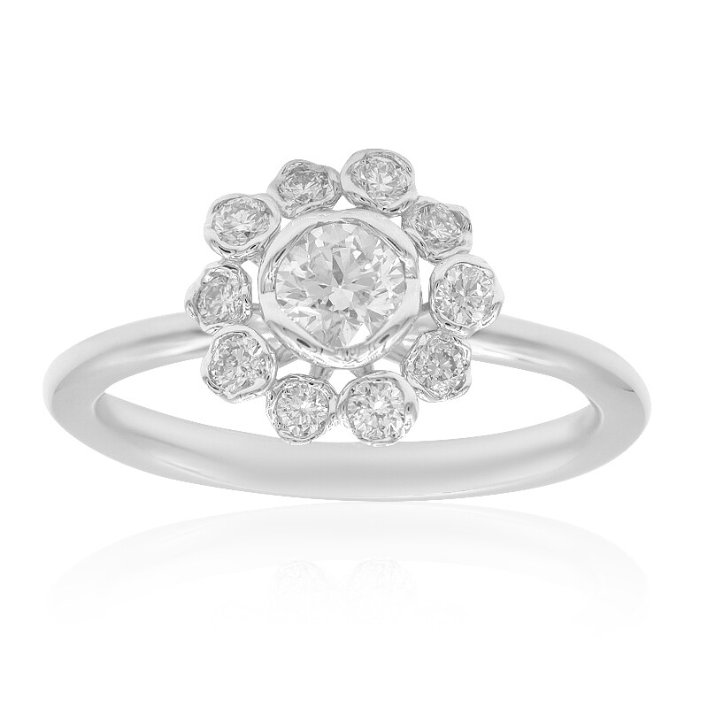 Raffinierter Ring aus 18 Karat Weißgold mit 0,47 Karat Diamant, CIRARI