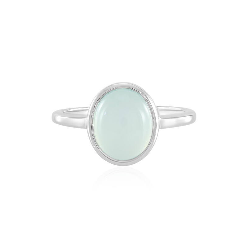 Indischer Aqua-Chalcedon Platin-Silber-Ring, 4,75ct