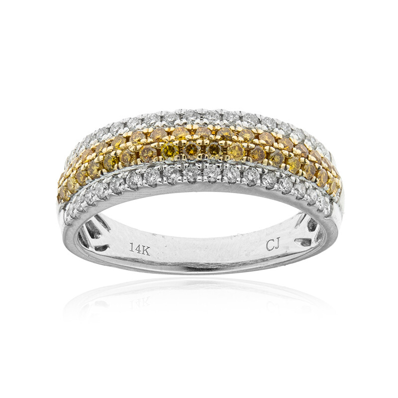 Zweifarbiger 0,618ct Diamant 585 Gold Ring, zweifarbig 3,76g
