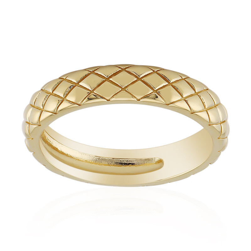 Schicker gesteppter Ring aus vergoldetem Sterlingsilber