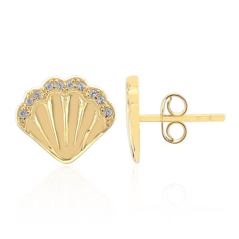 Tansanische Zirkon Ohrringe aus vergoldetem Silber, 0,126ct