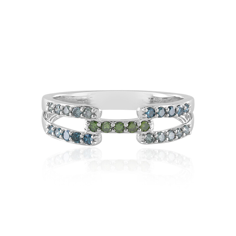 Multicolor 0,338 ct Diamant 950 Platin Ring, KM von Juwelo